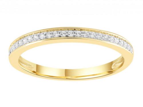 9ct Gold Diamond Bead Set Channel Ring TDW 0.15ct - Westende Jewellers